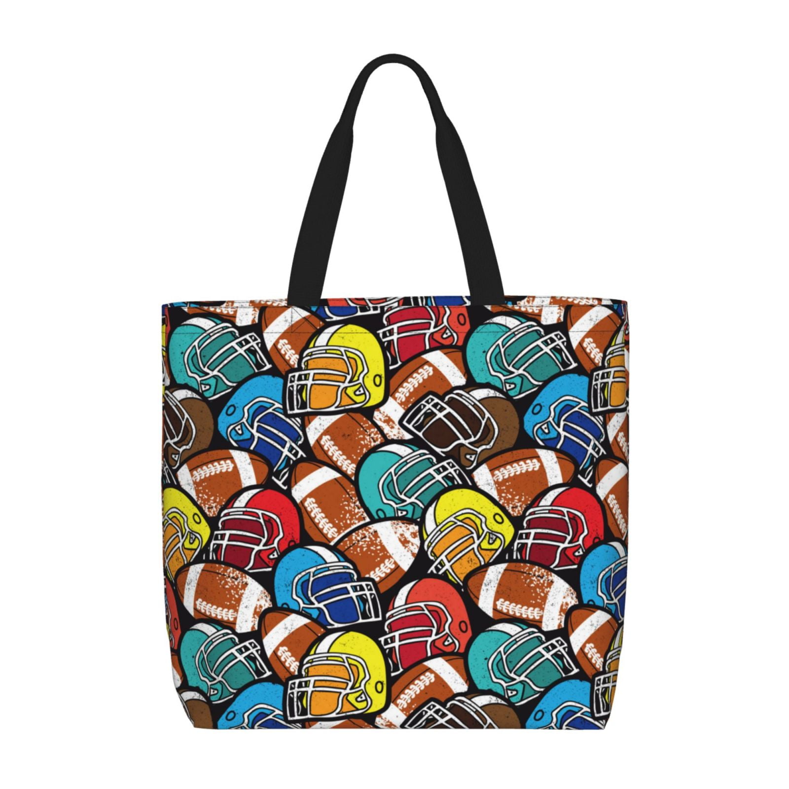Tote Bag with zipper - American Football Large capacity Canvas Tote Bag ...