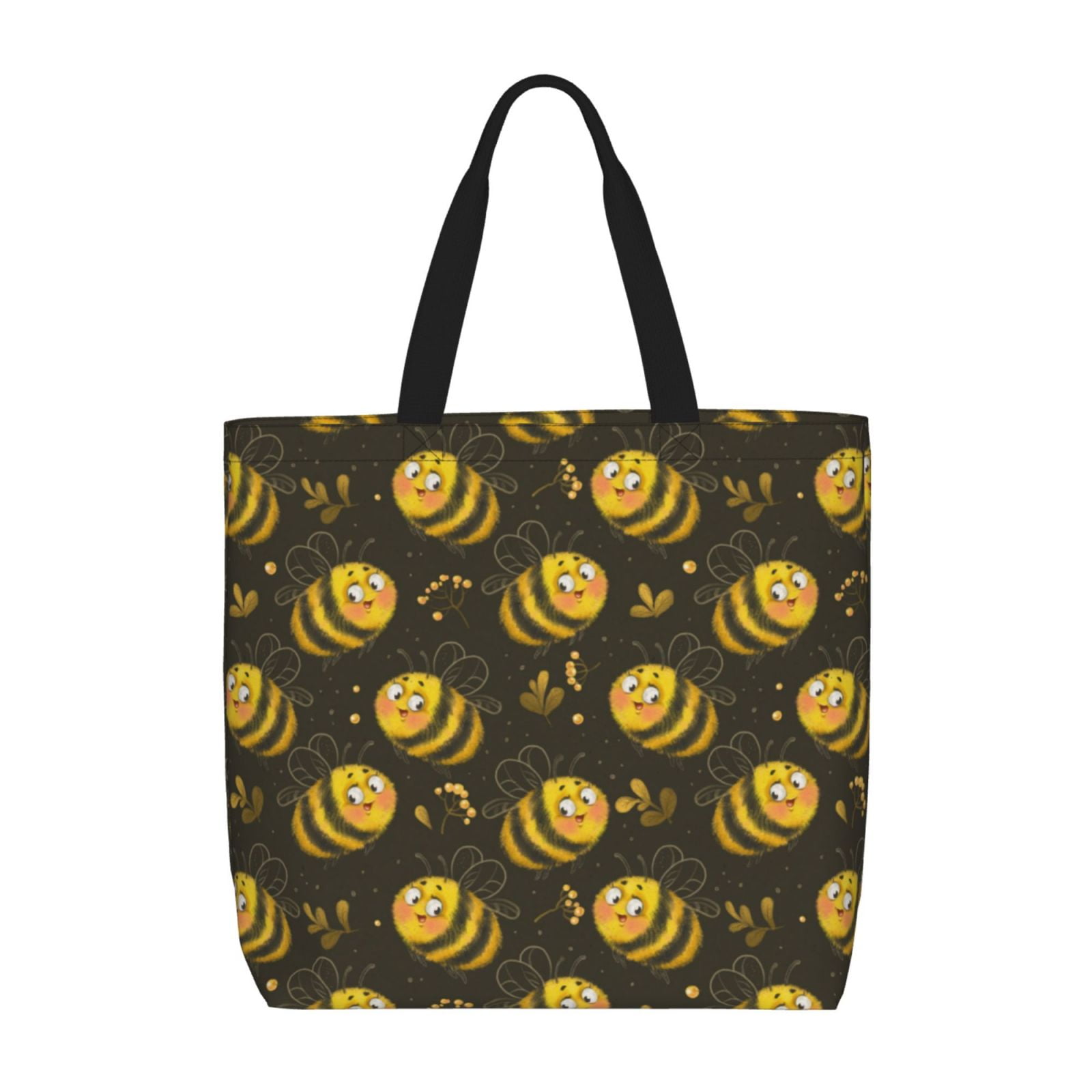 Tote Bag with zipper - Cute Cartoon Bees Large capacity Canvas Tote Bag for Women, Tote Bags ...