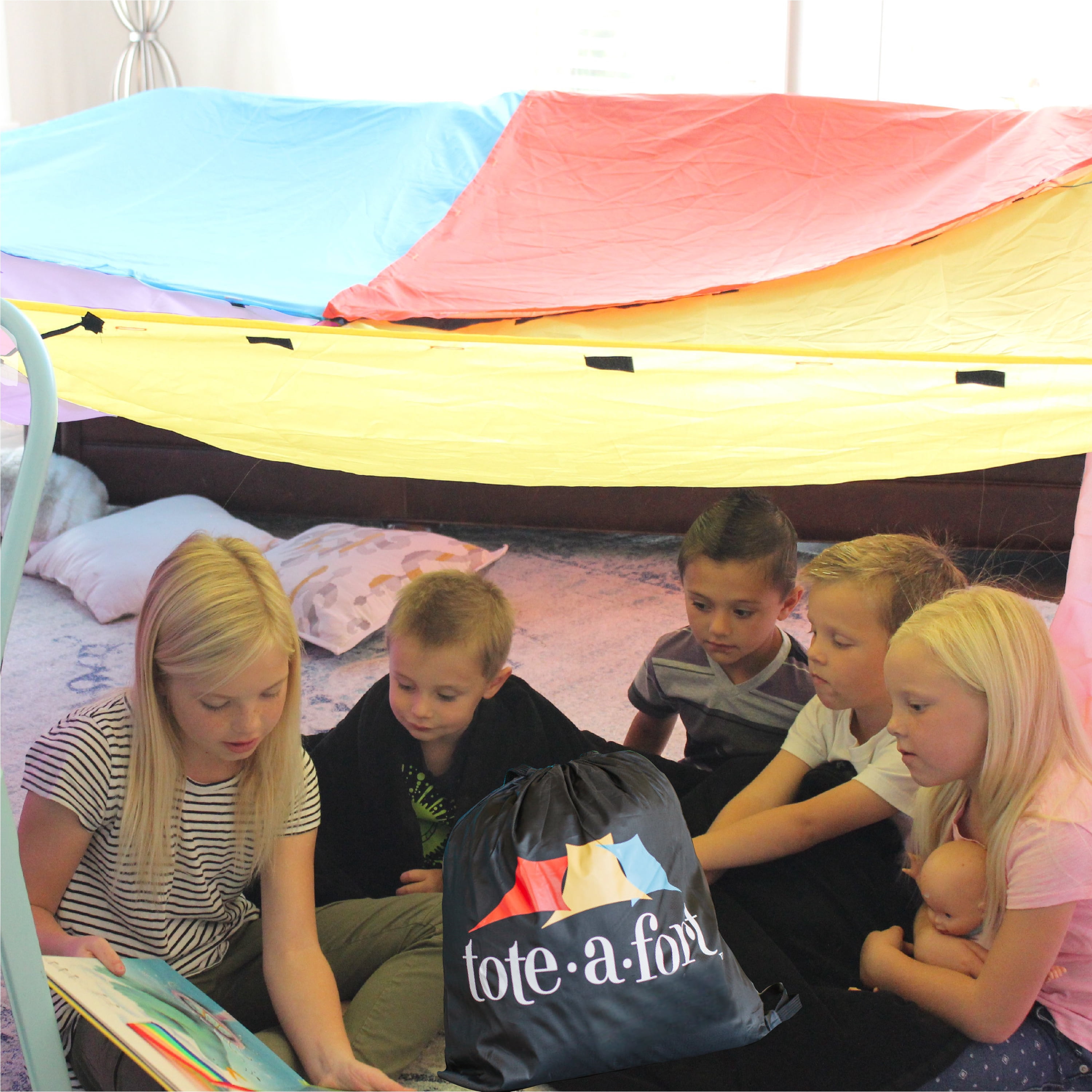 Tote a Fort Original Blanket Fort Building Kit for Kids - Ages 3-12 ...