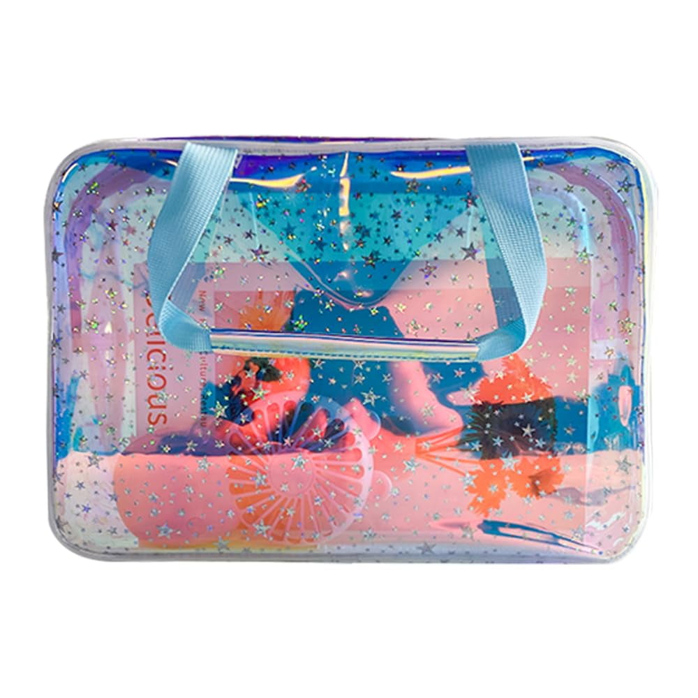 TotePrint Holographic Star Transparent PVC Cosmetic Bag Clear Makeup ...