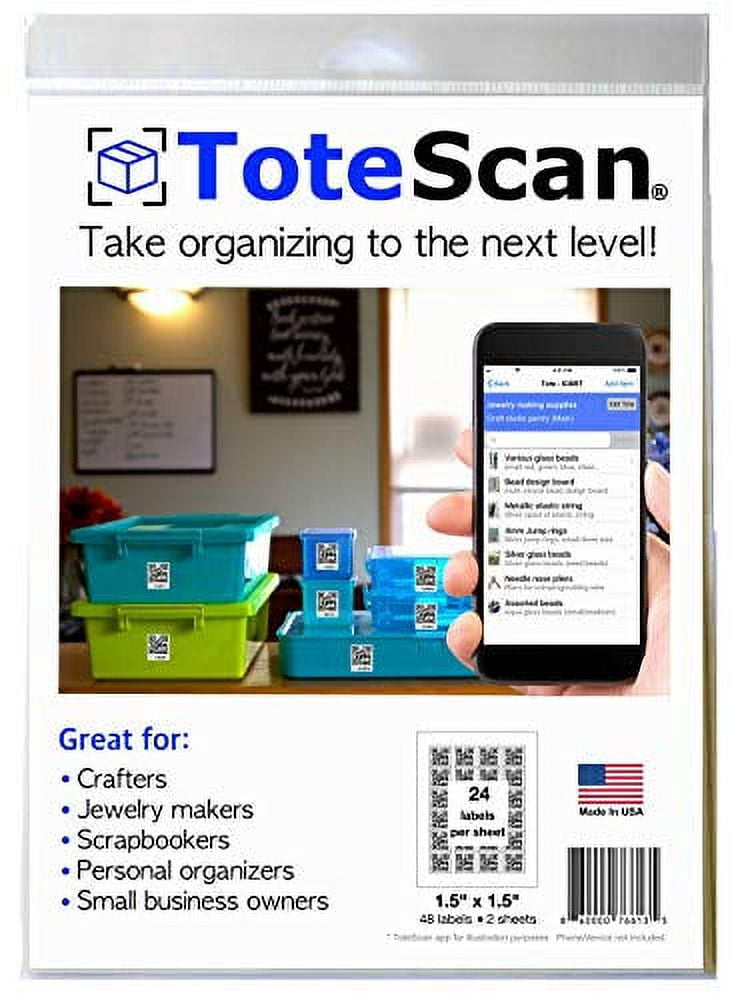 ToteScan Intelligent QR Labels for organizing & Storage (48 Unique ...