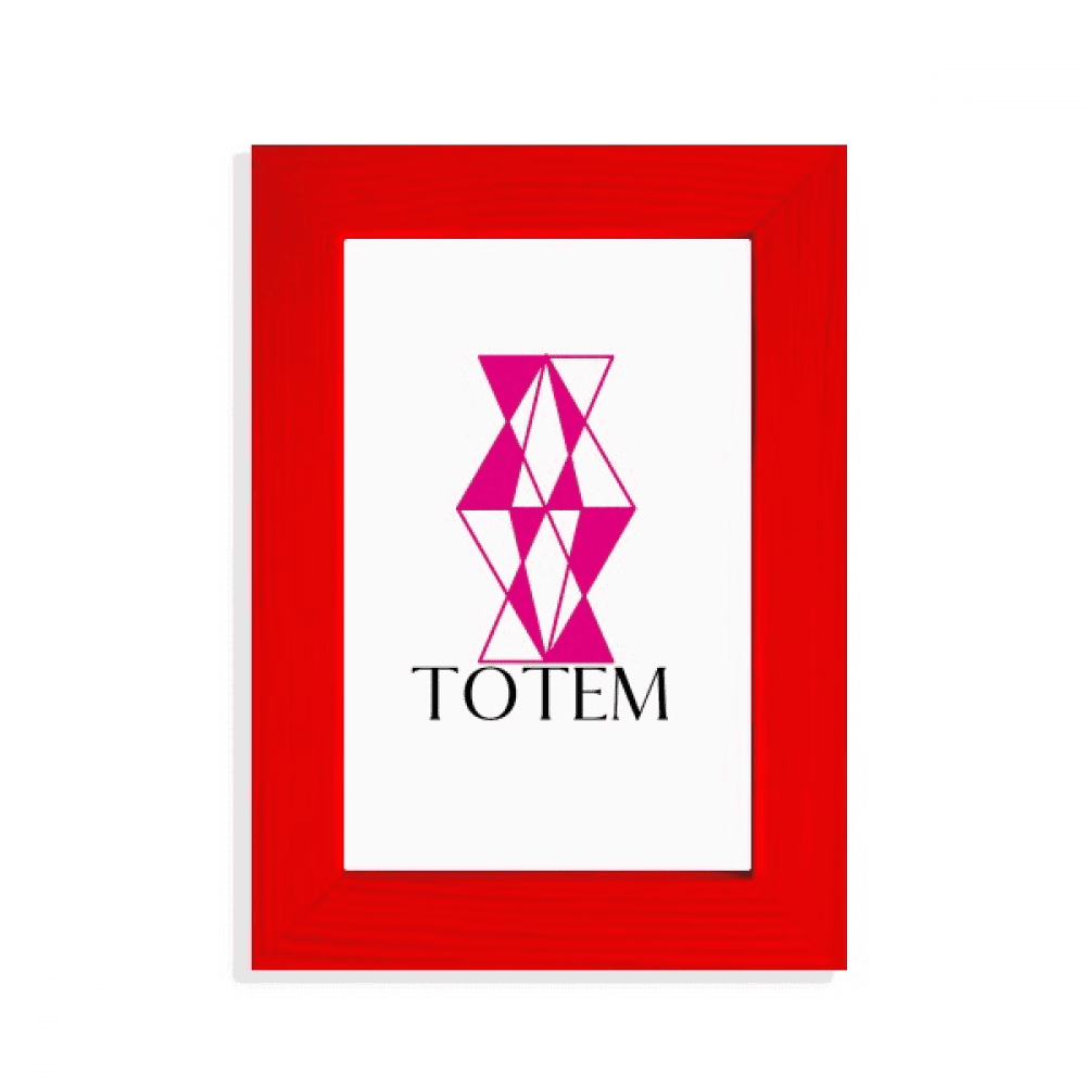 Totem Block Triangular Rhombus Picture Display Art Red Photo Frame ...