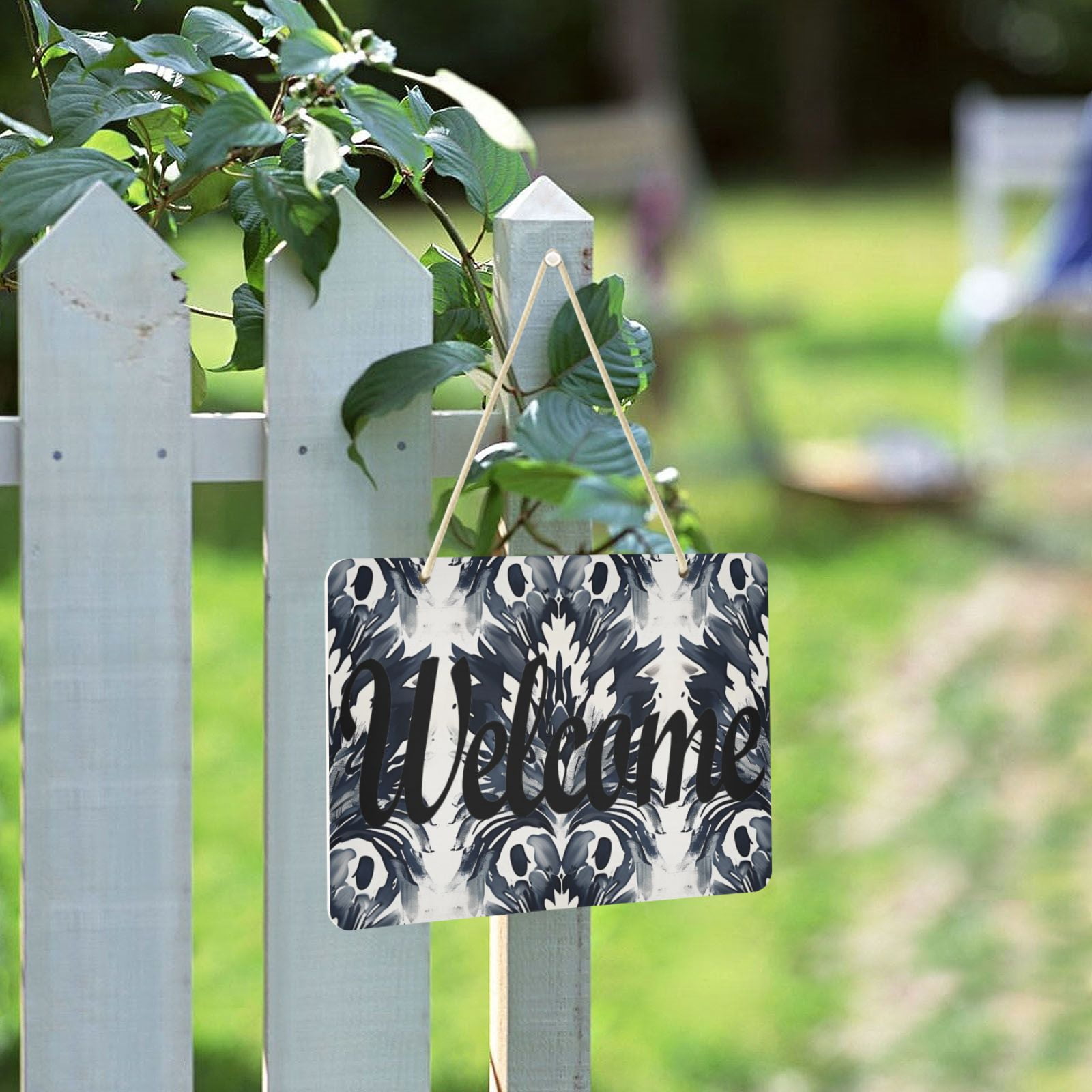 Totem Blue Welcome Sign for Front Door Porch Wreath Door Sign Home ...