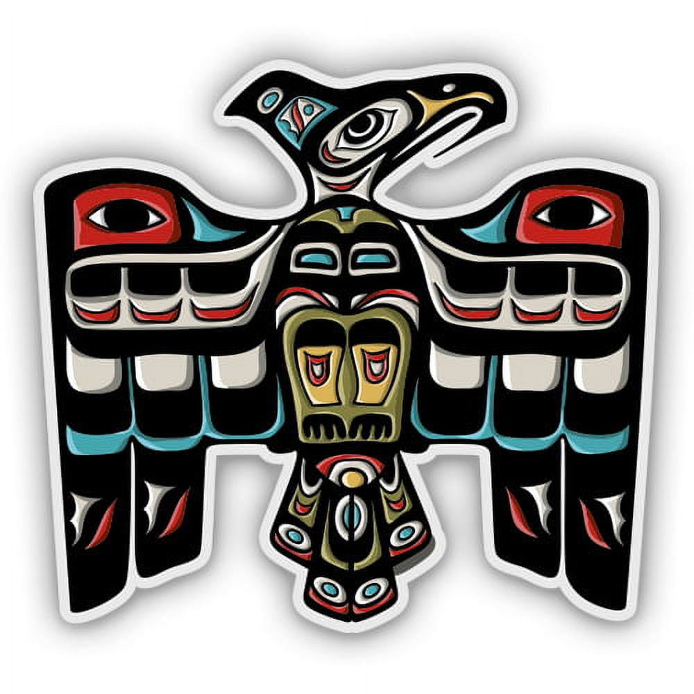 Totem Eagle Native Pacific Northwest - 12" Vinyl Sticker Waterproof ...