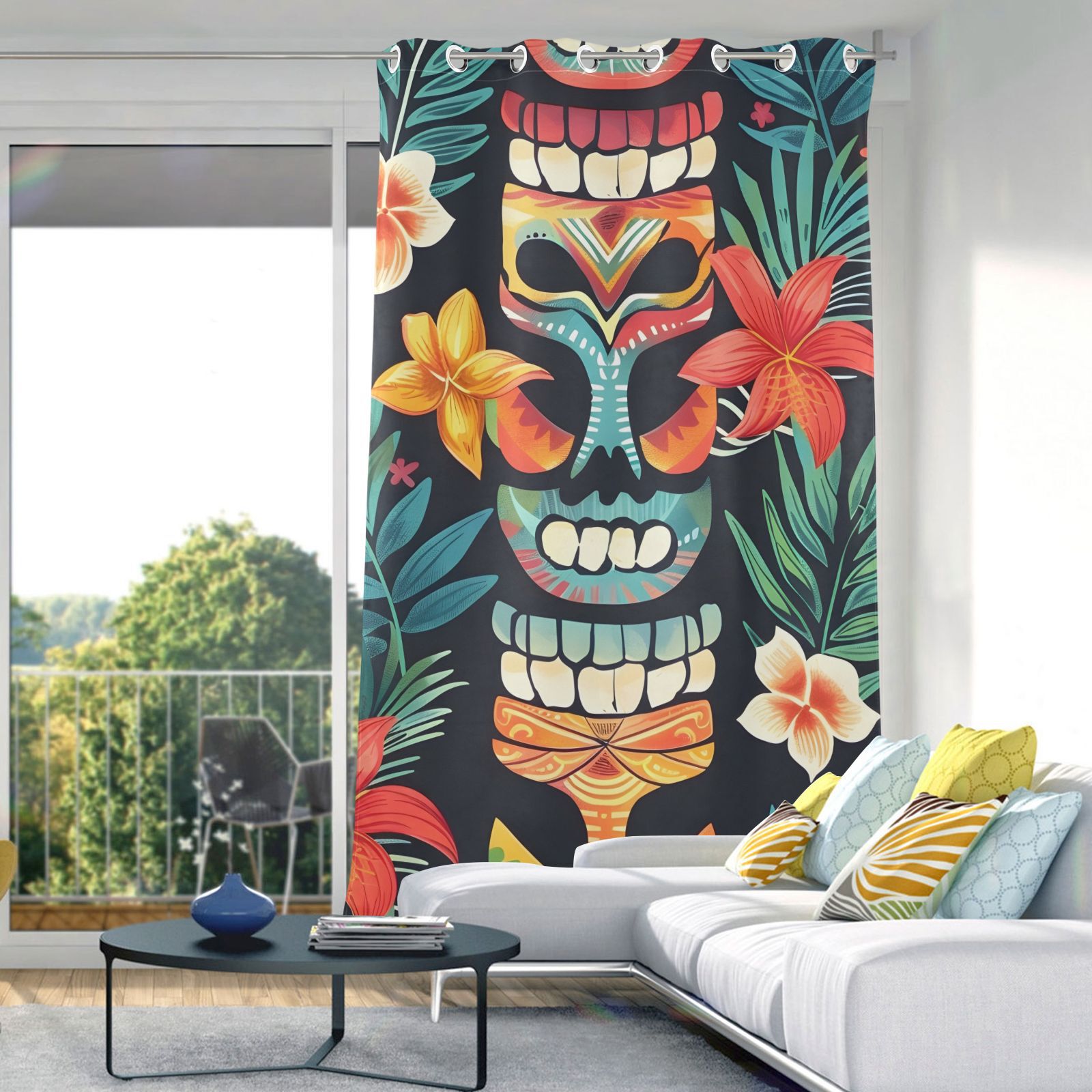 Totem Masks Leaves Blackout Curtain Panels Drapes Privacy Assured with ...