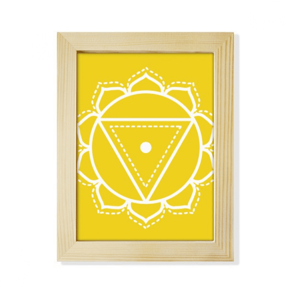 Totem Pattern Triangle Flower Desktop Adorn Photo Frame Display Art Painting Wooden - Walmart.com