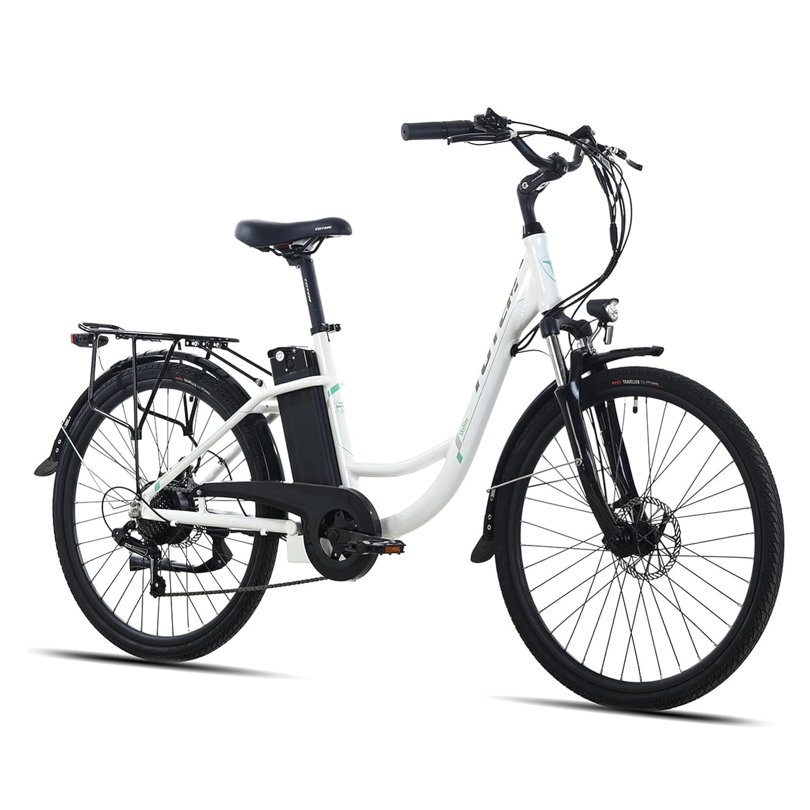Totem Skyline Electric Bike for Adults, 26” Ebike 350W Powerful Motor, 36V 10.4Ah Removable ...