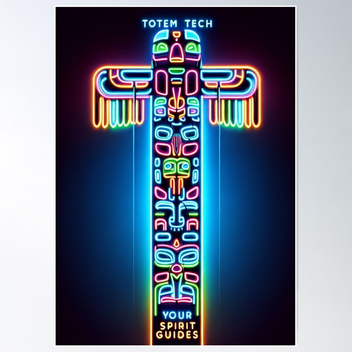 Totem Tech – Stack Your Spirit Guides Poster Wall Art, Modern Wall ...