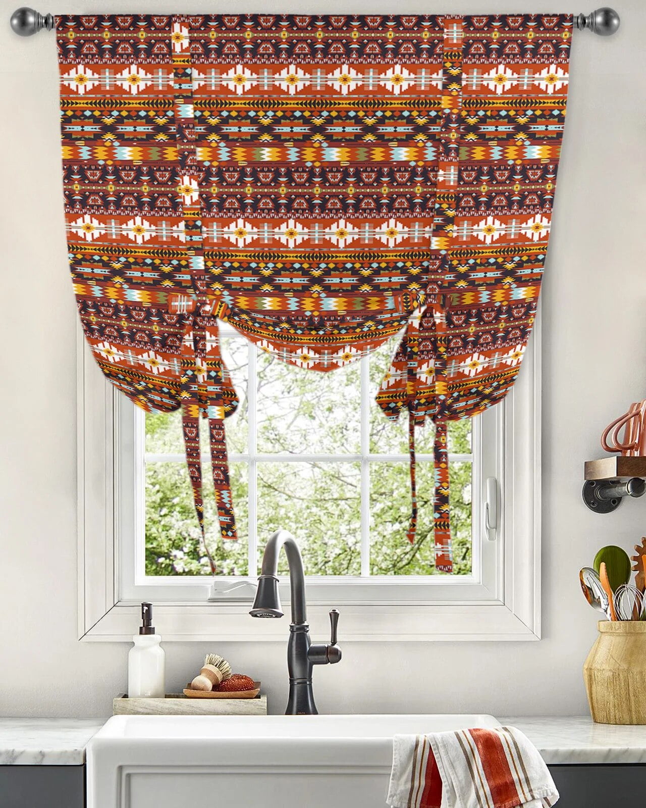 Totem Triangle Window Curtain for Living Room Bedroom Balcony Cafe ...