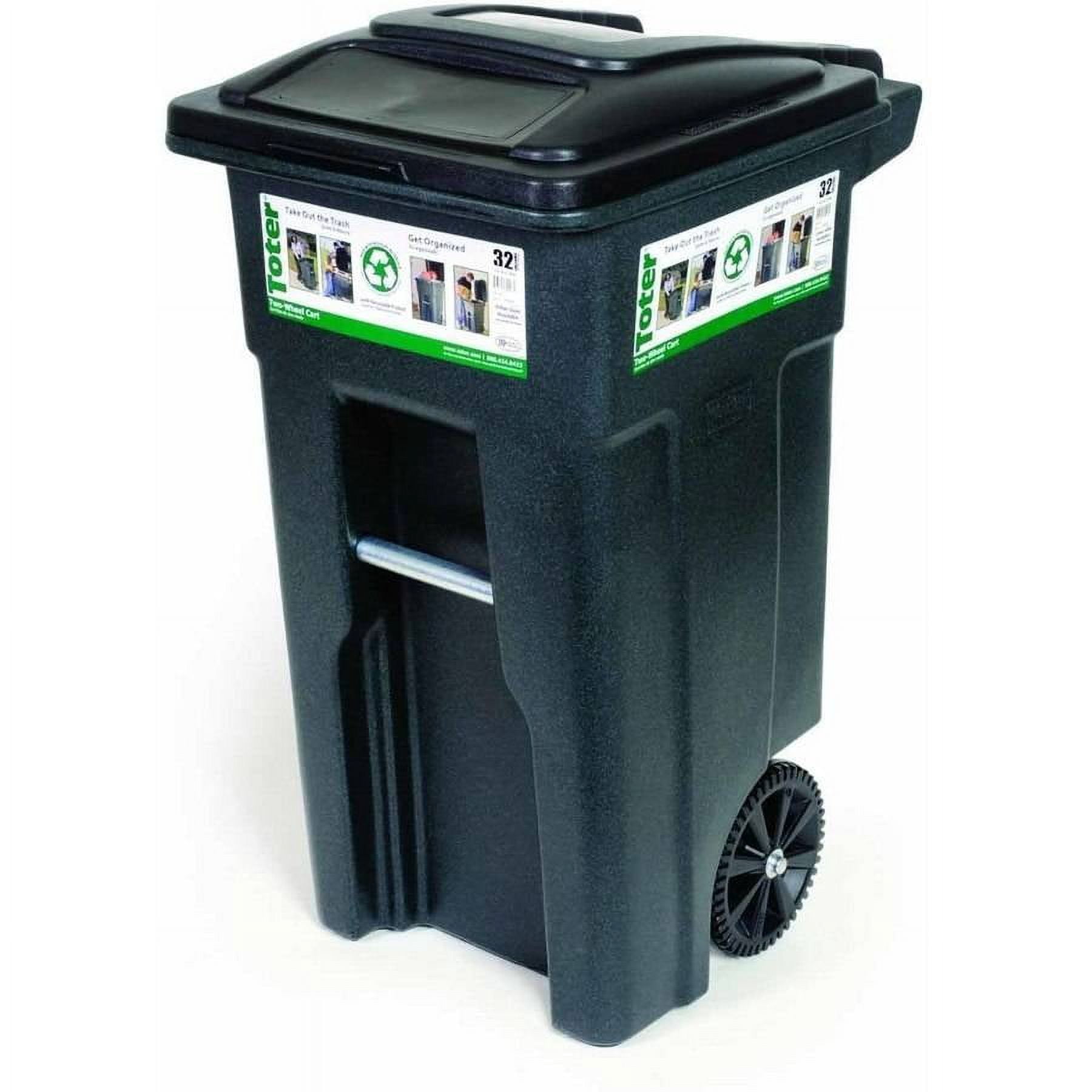 Toter 32 Gal. Trash Can Greenstone with Wheels and Lid - Walmart.com
