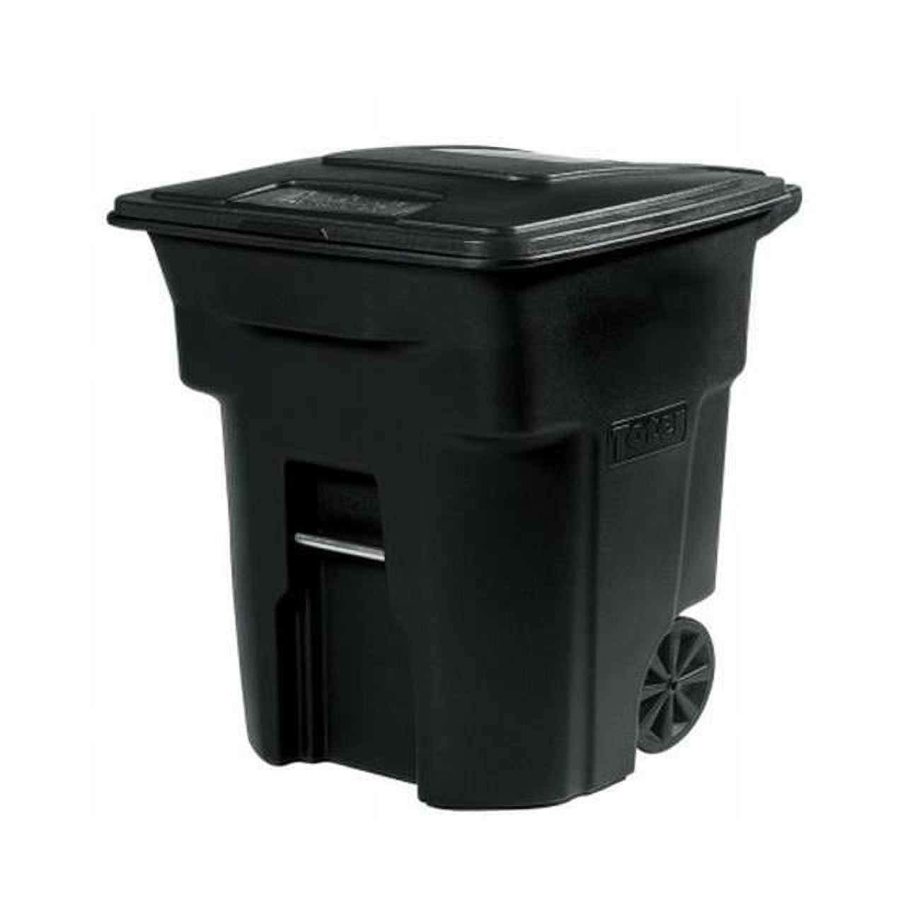 Toter 96 gal Large Rolling Black Trash Can, Outdoor, Polyethylene ...