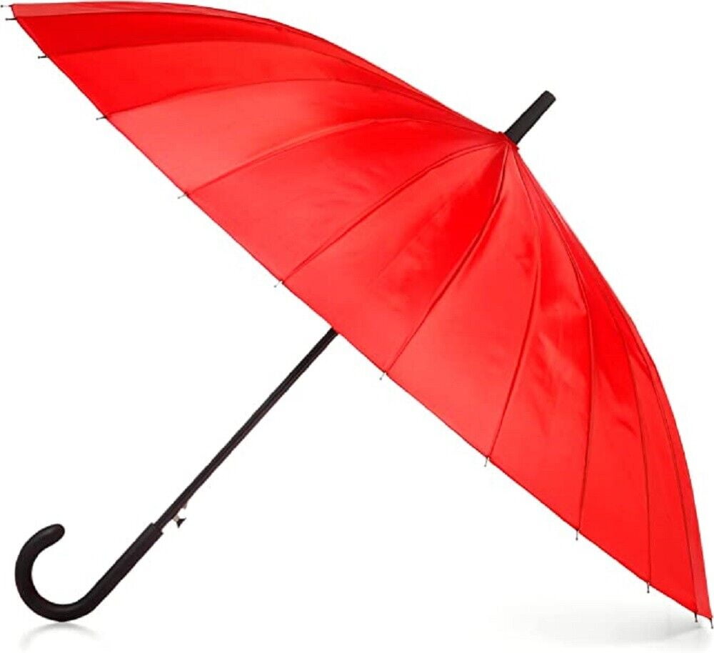 Totes Auto-Open 24 Rib Stick Umbrella - 9514 (Red) - Walmart Business ...