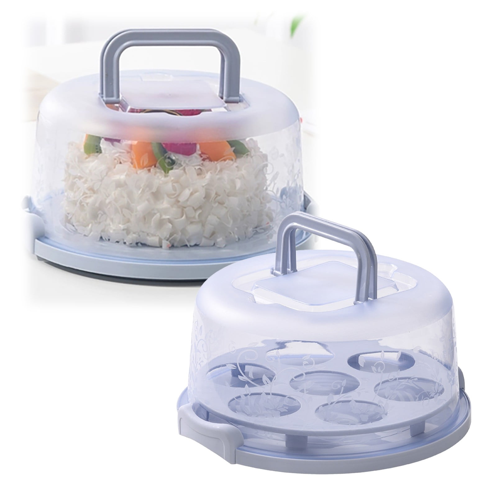 Totil Bakeware Cake Container Plastic Cover Lid Cake Cupcake Holder ...