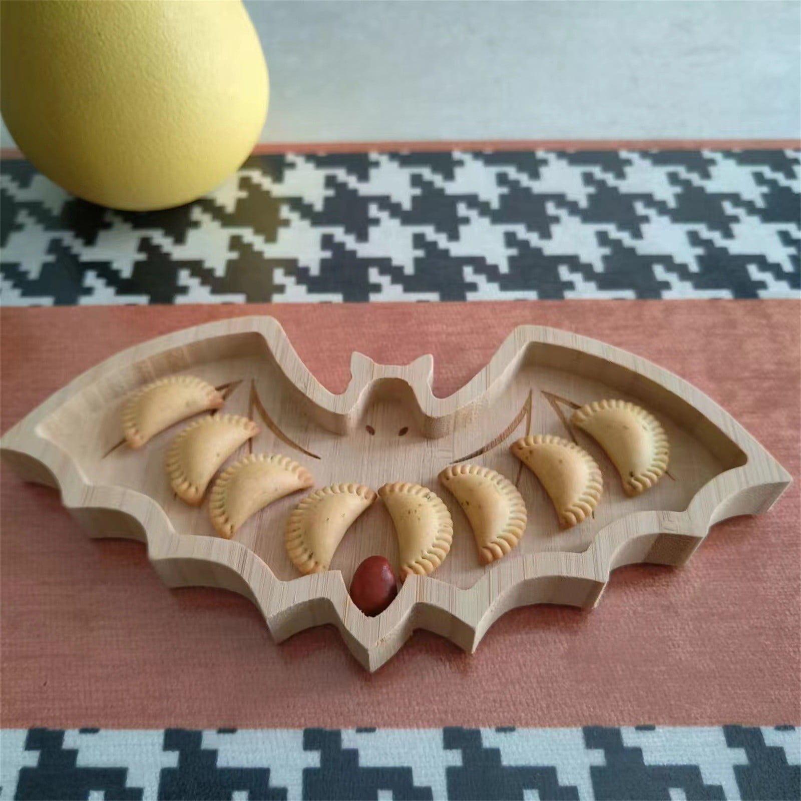 Totil Baking trays trays Wooden Halloween Tray Pumpkin Bat Snack Tray ...