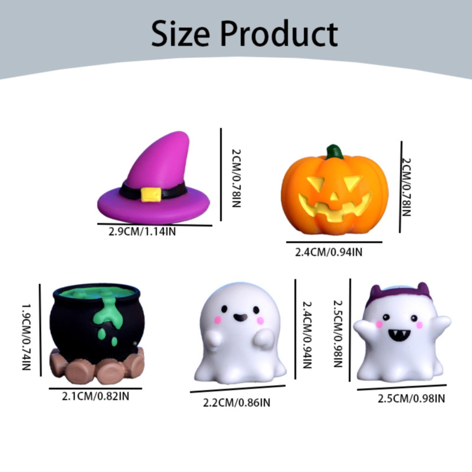 Totil Desktop Ornament Halloween Pumpkins Miniature Resin Figurines for ...
