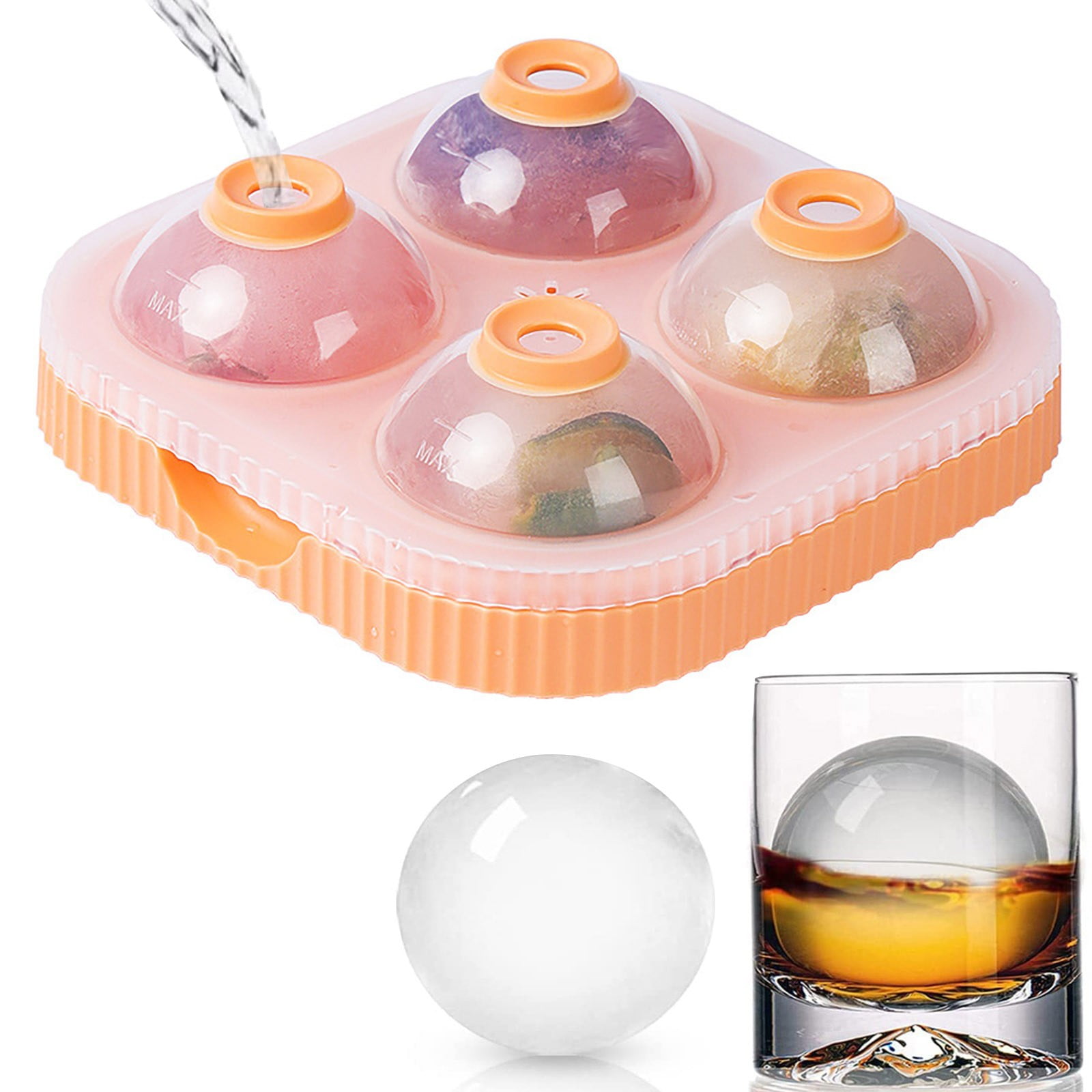 Totil Ice Cube Mold Ice Ball Maker Mold Round Sphere Ice Cube Tray ...