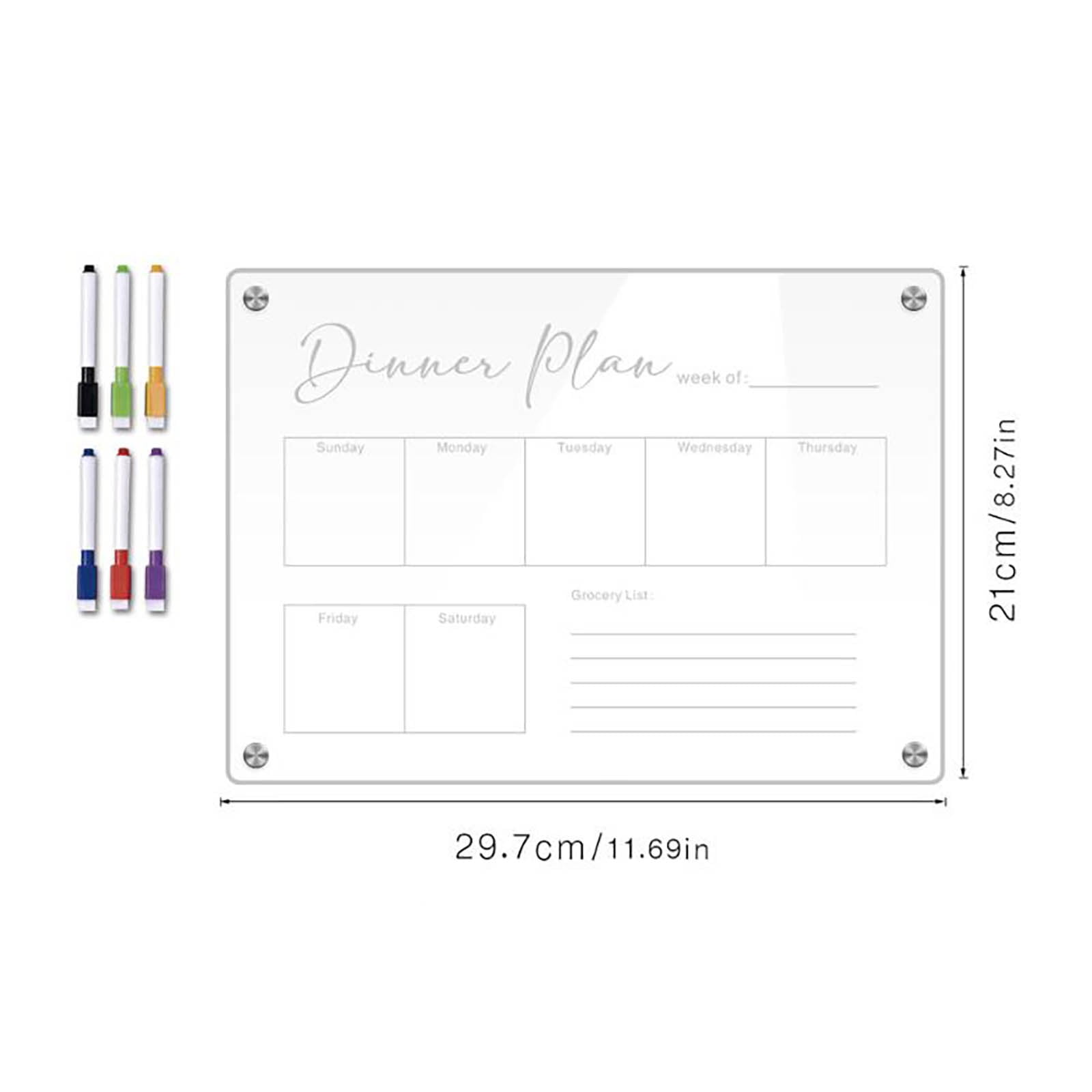 Totil Office Craft Stationery Weekly Menu & Meal Planner for Kitchen ...
