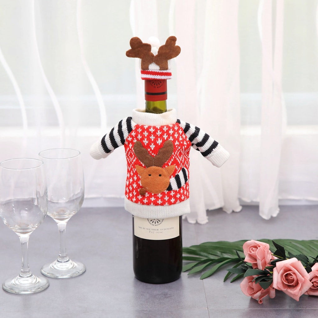 Totil Wine Bottle Covers Home Red Wine Bottle Decoration Party Santa ...