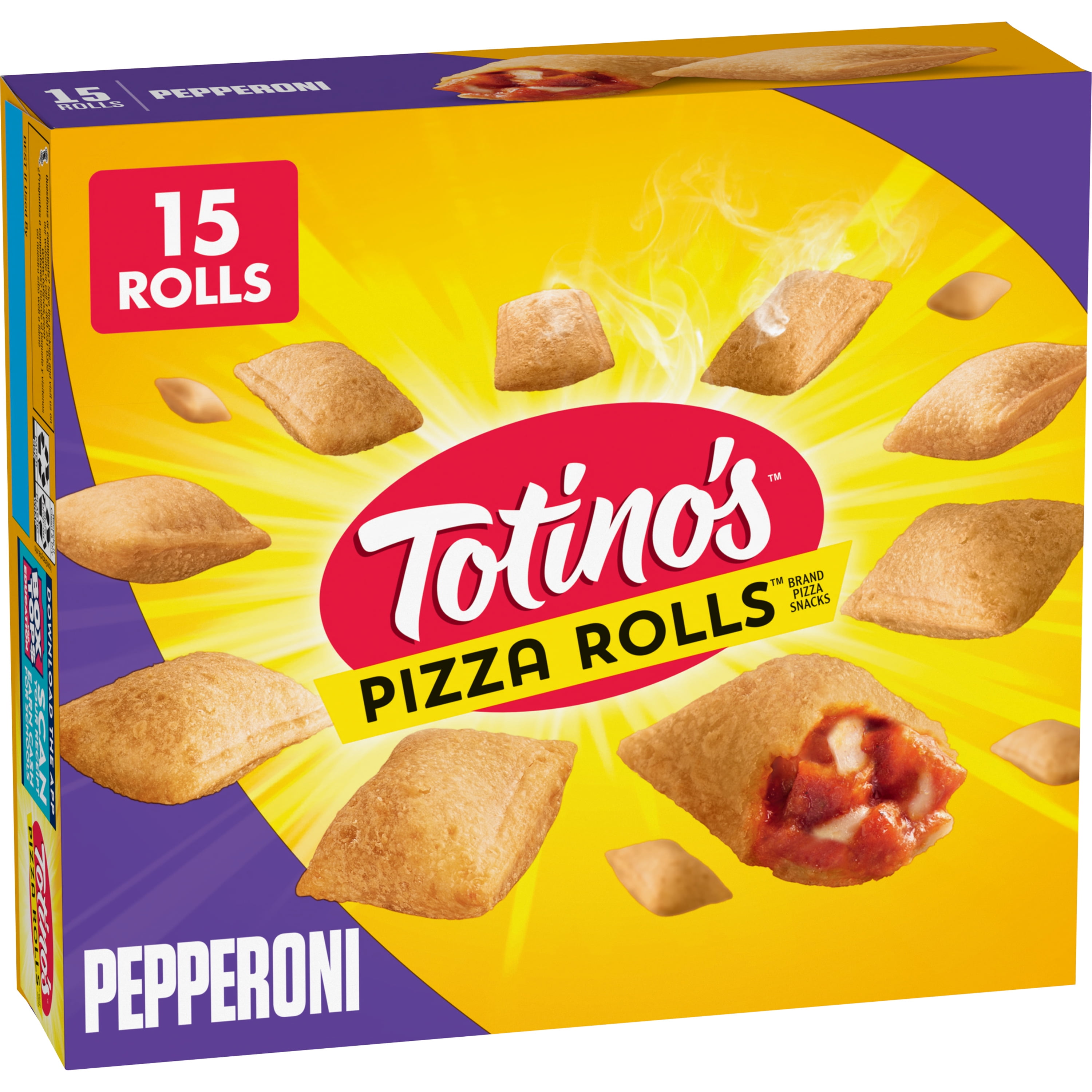 Totino's Pizza Rolls, Pepperoni Flavored, Frozen Snacks, 15 Rolls, 7.5 ...