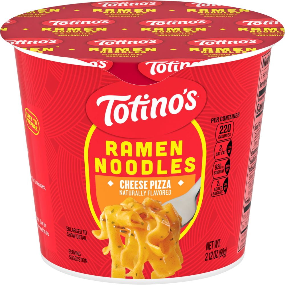 Totino's Ramen Noodles, Cheese Pizza Flavor, Microwave Soup Cup, 2.12 ...