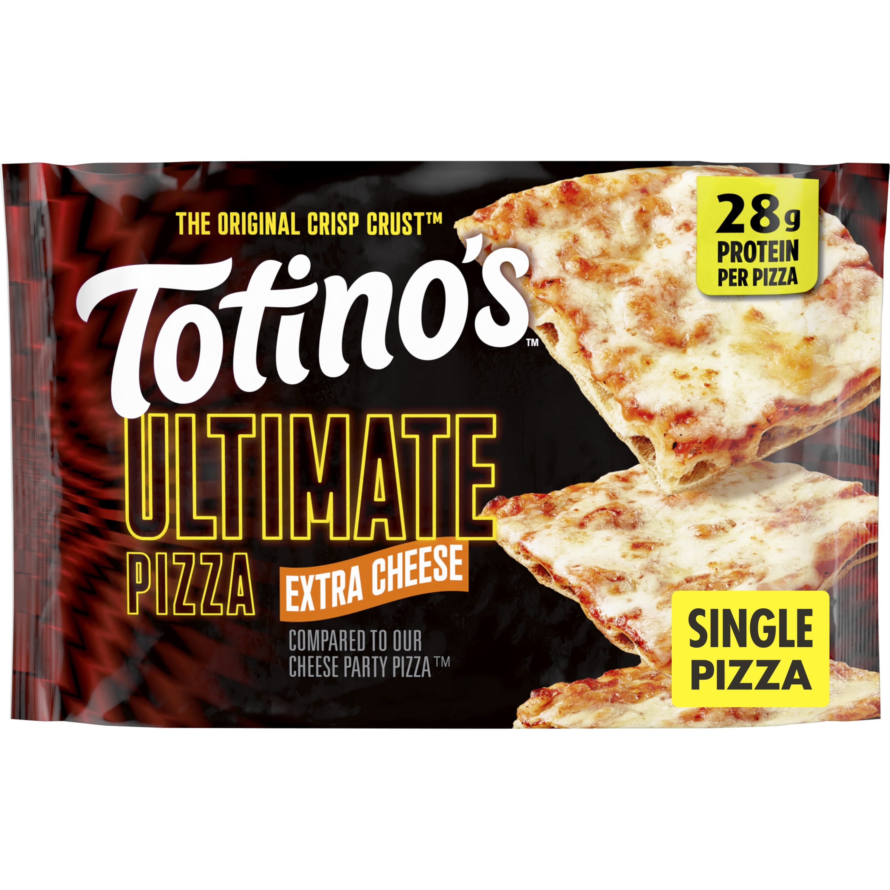 Totino's Ultimate Frozen Pizza, Extra Cheese, Game Day Football Snacks ...
