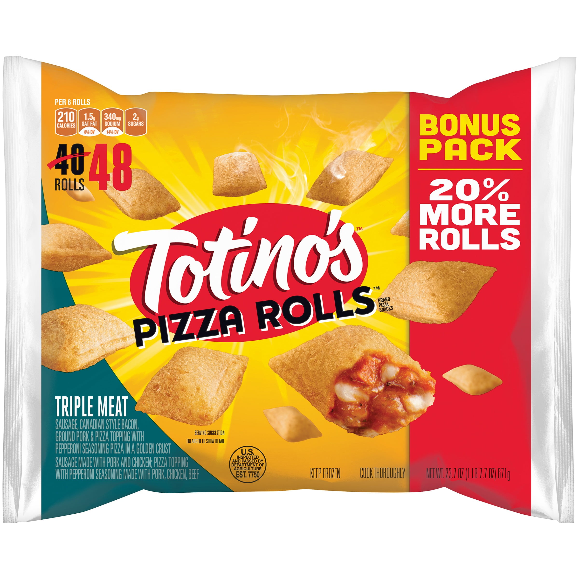 Totinos Tot Pizza Rolls Trp Meat Bonus Pk - Walmart.com