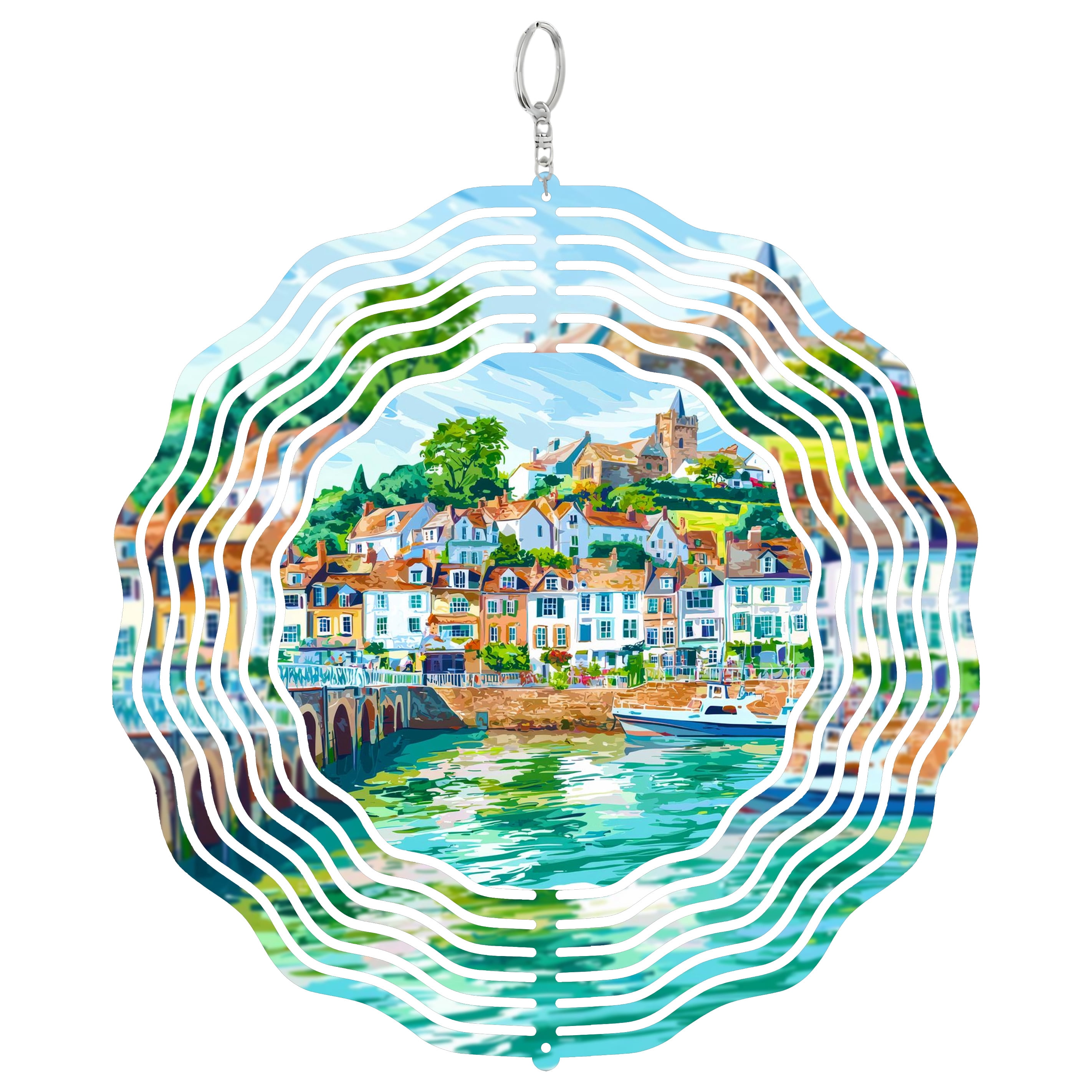 Totnes Devon Historic Town 3D Wind Spinner Stainless Steel Kinetic Art ...