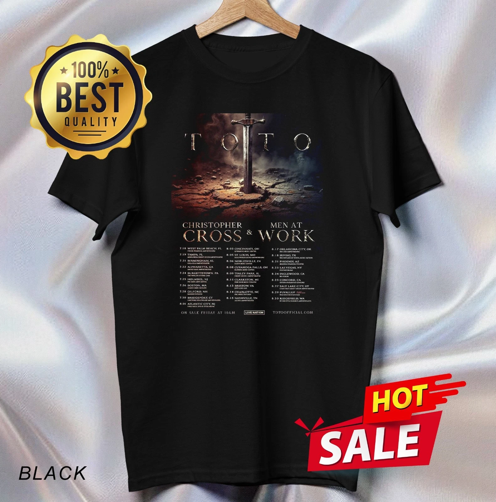 Toto Christopher Cross And Men At Work Summer 2025 Tour T-Shirt ...