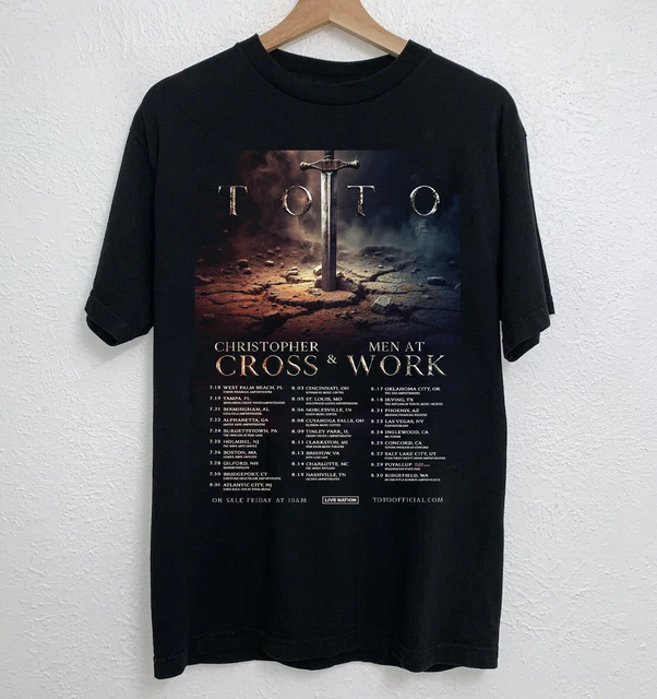 Toto, Christopher Cross, and Men at Work Summer 2025 Tour T Shirt KK286 ,Black Color,Size L ...
