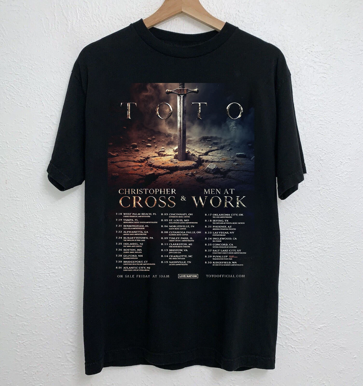 Toto, Christopher Cross, and Men at Work Summer 2025 Tour T-Shirt ...