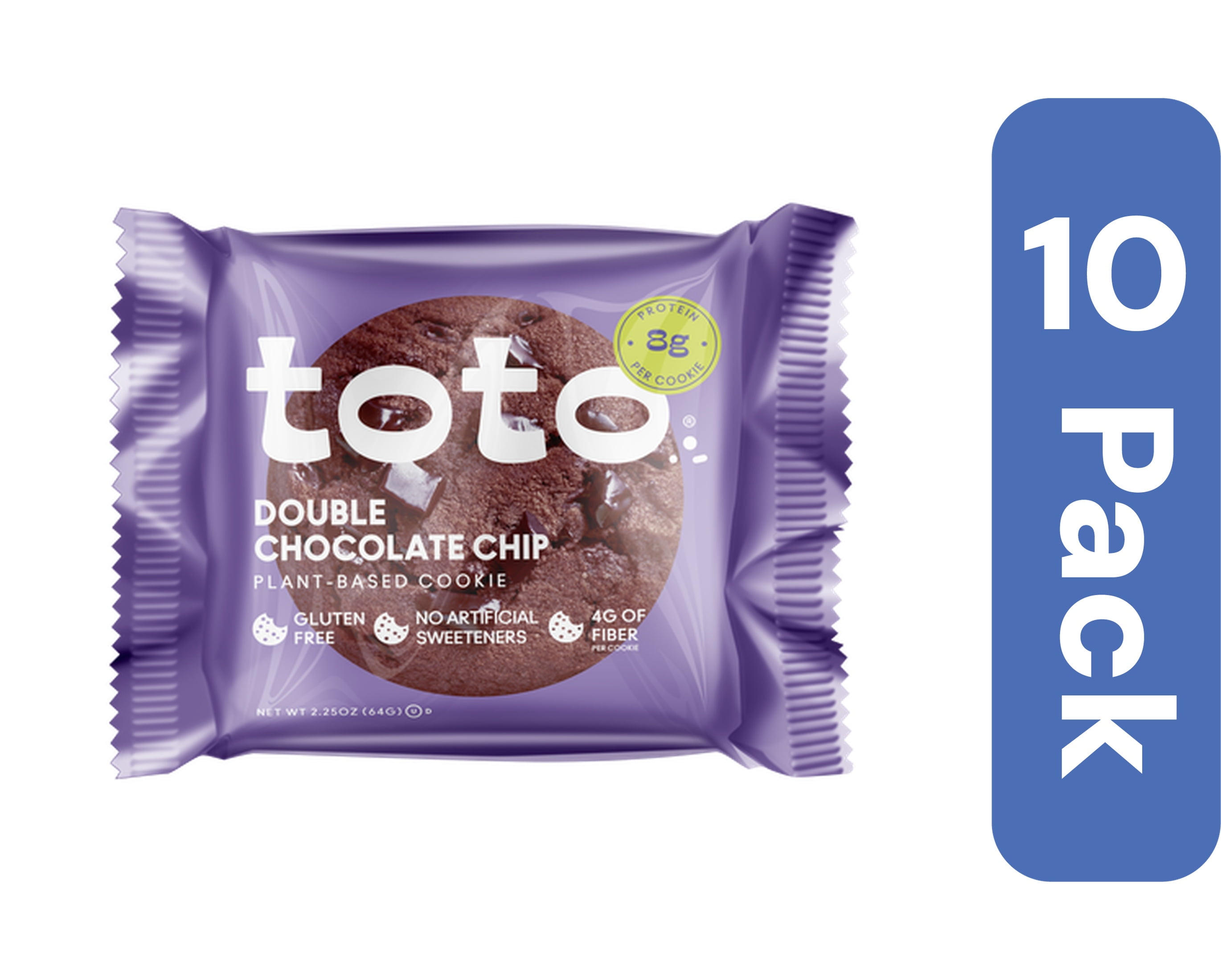 Toto Foods Double Chocolate Chip Cookies 2.25 oz (Pack Of 10) - Walmart.com