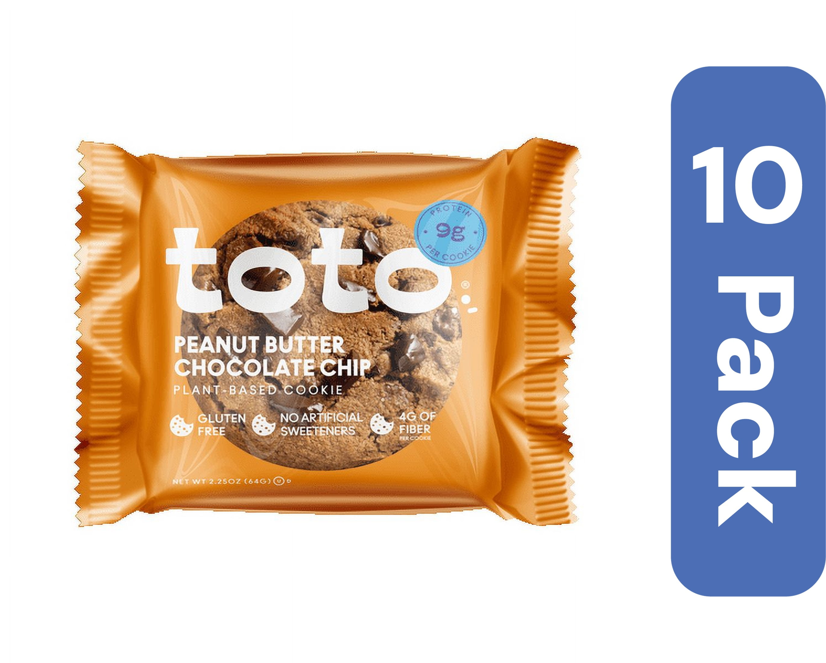 Toto Foods Peanut Butter Chocolate Chip Cookies 2.25 oz (Pack Of 10 ...
