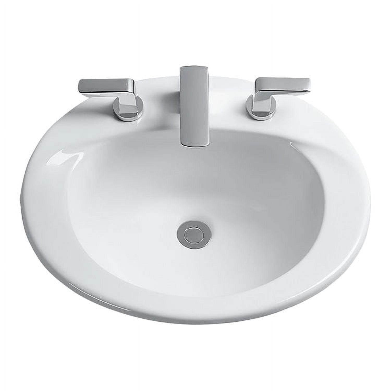 Toto LT511G Cotton White Supreme Self Rimming Lavatory Single Hole ...