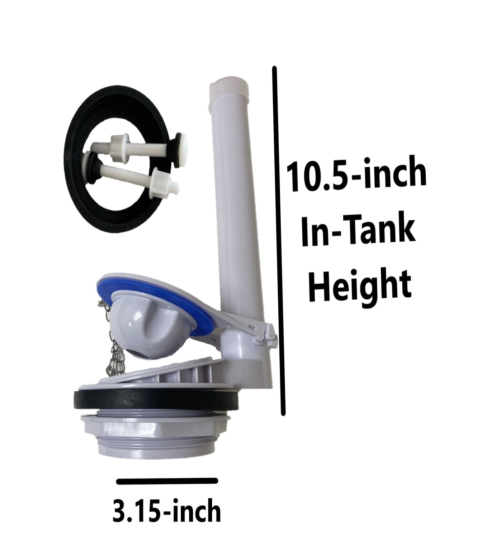 Crane Toilet 3.1 inch Flush Valve Assembly with Light Weight Silicone ...