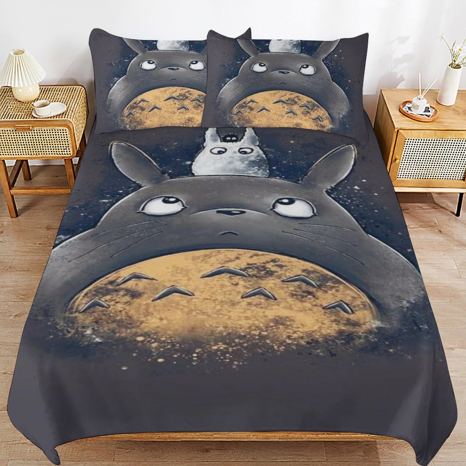 Totoro 3 Piece Anime Comforter Bedding 1 Set Super Soft Quilt Cover ...