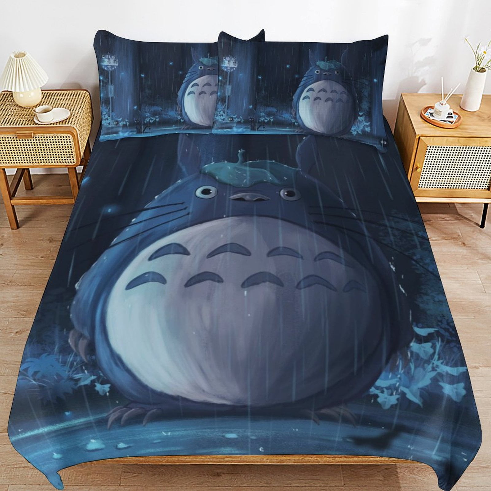 Totoro 3-Piece Bedding Set Soft Warm And Comfortable Bed Set with 1 ...