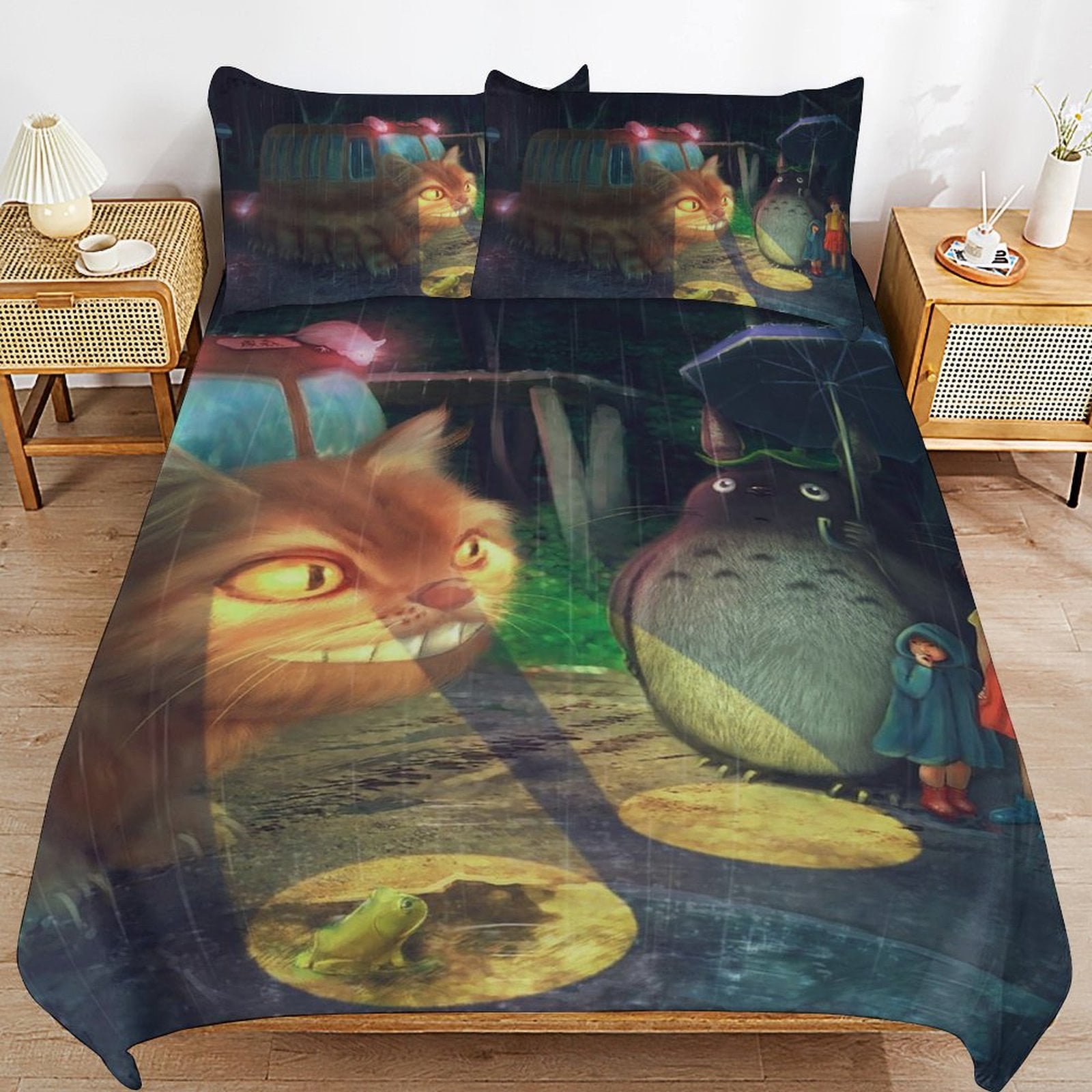Totoro 3-Piece Bedding Set Soft Warm And Comfortable Bed Set with 1 ...