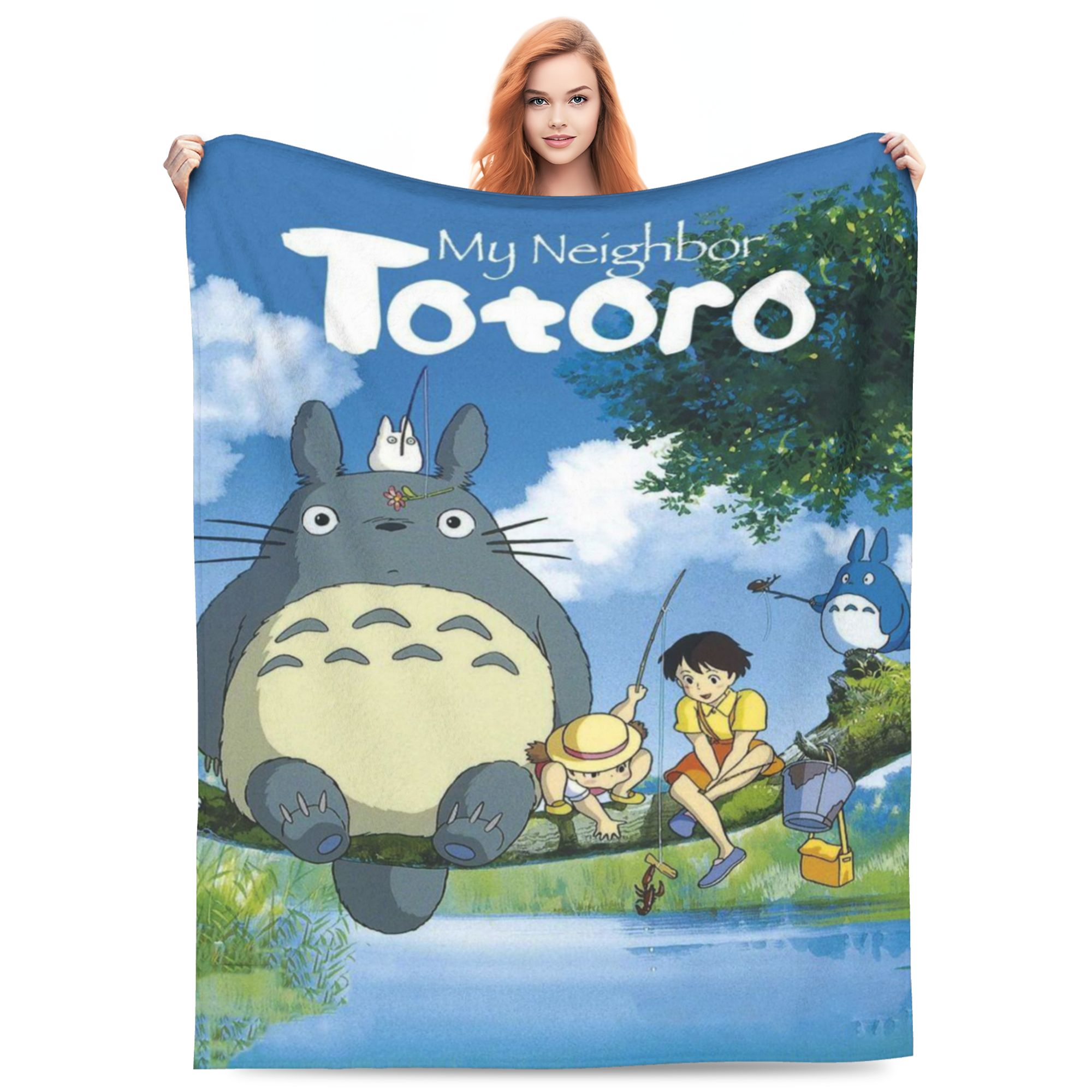 Totoro Bed Blanket 3D Printed Throw Blanket Lightweight Super Soft Air ...
