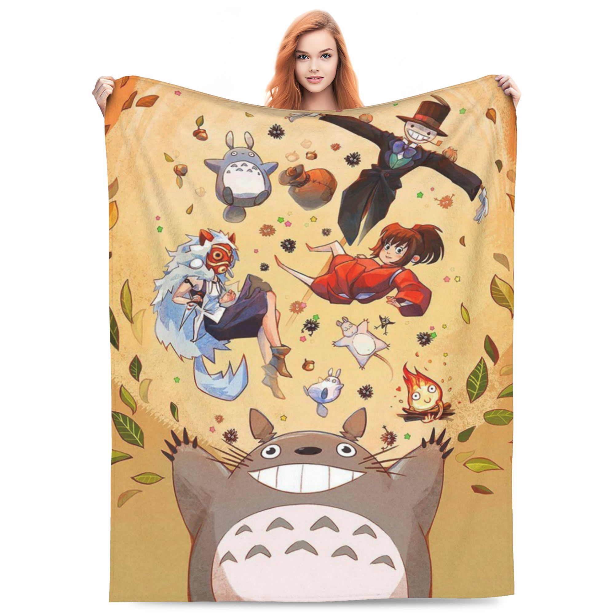 Totoro Bed Blanket 3D Printed Throw Blanket Lightweight Super Soft Air ...