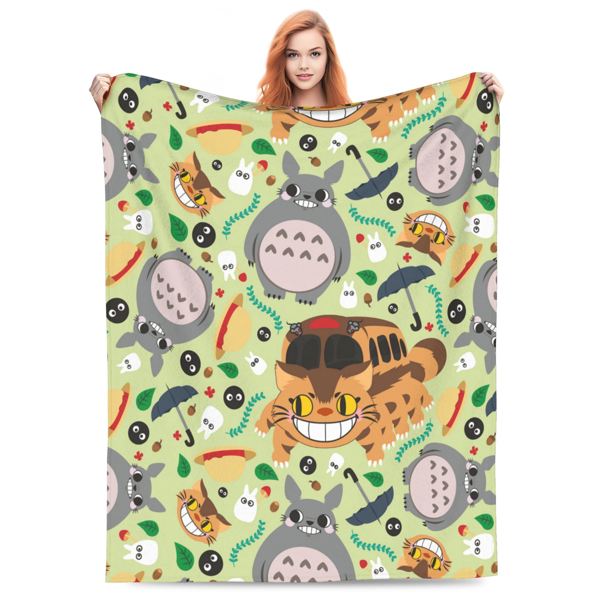 Totoro Bed Blanket 3D Printed Throw Blanket Lightweight Super Soft Air ...