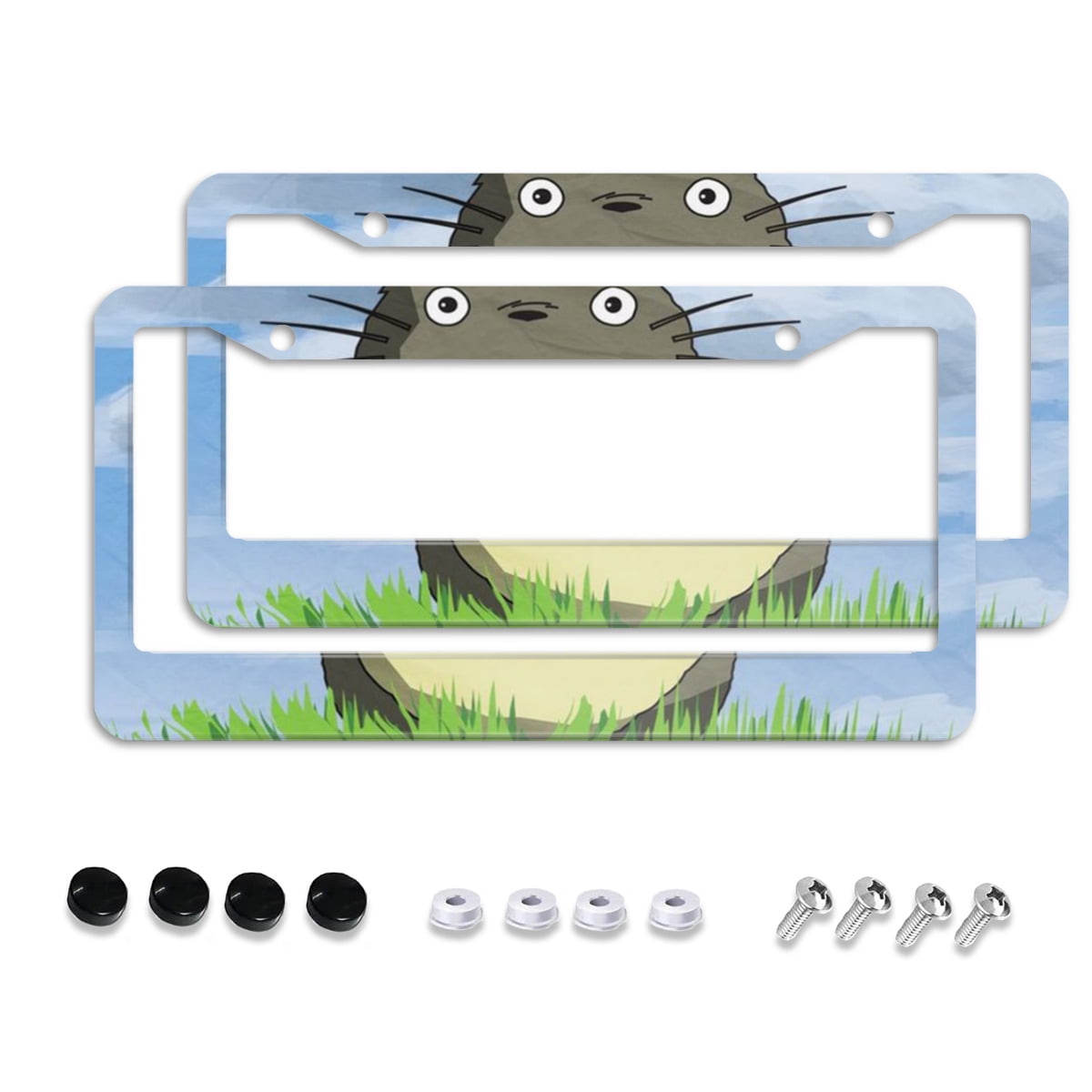 Totoro Cartoon Car License Plate Frame 2 Pack, License Plate Cover ...