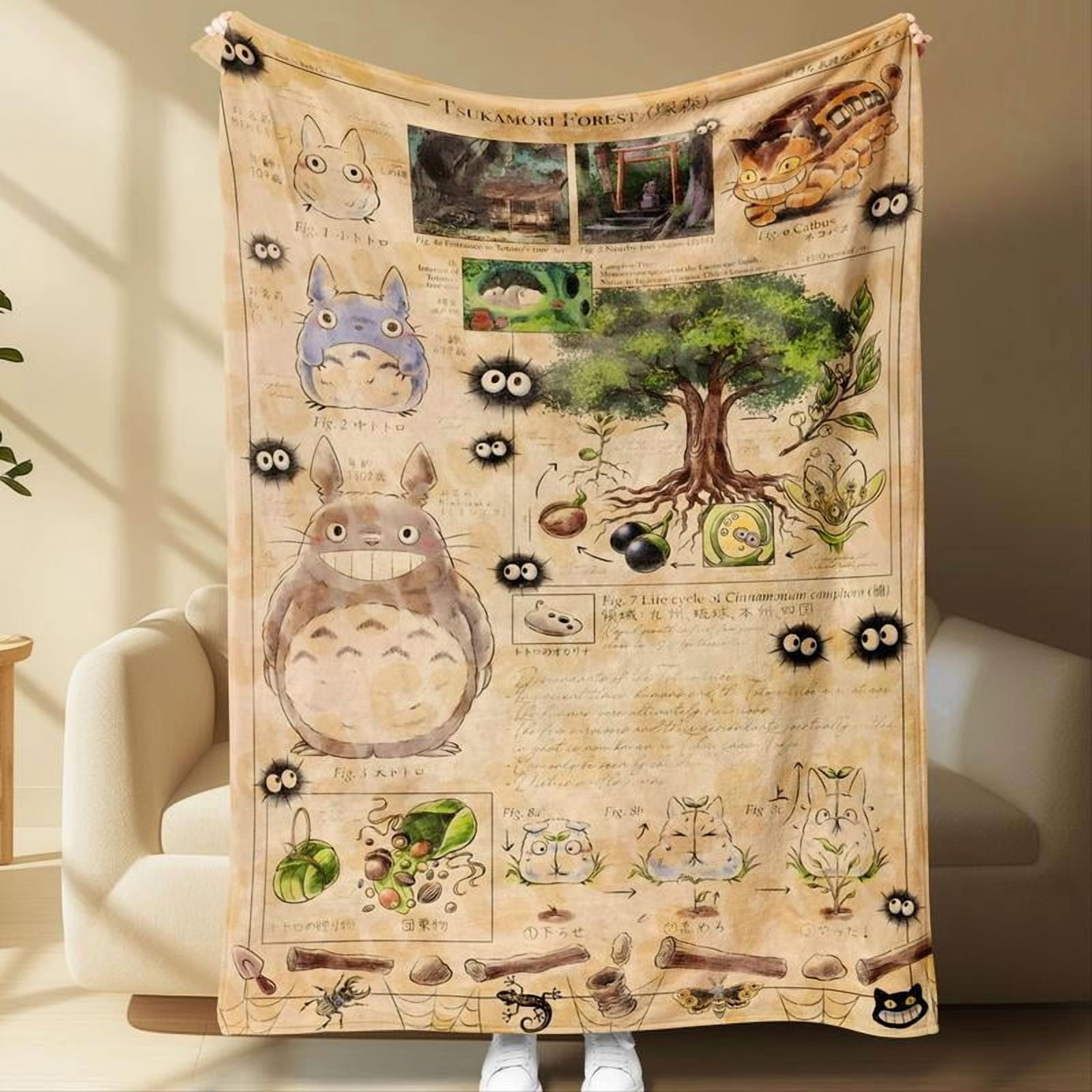 Totoro Forest Blanket, Studio Ghibli Inspired Illustration, Cute Hand ...