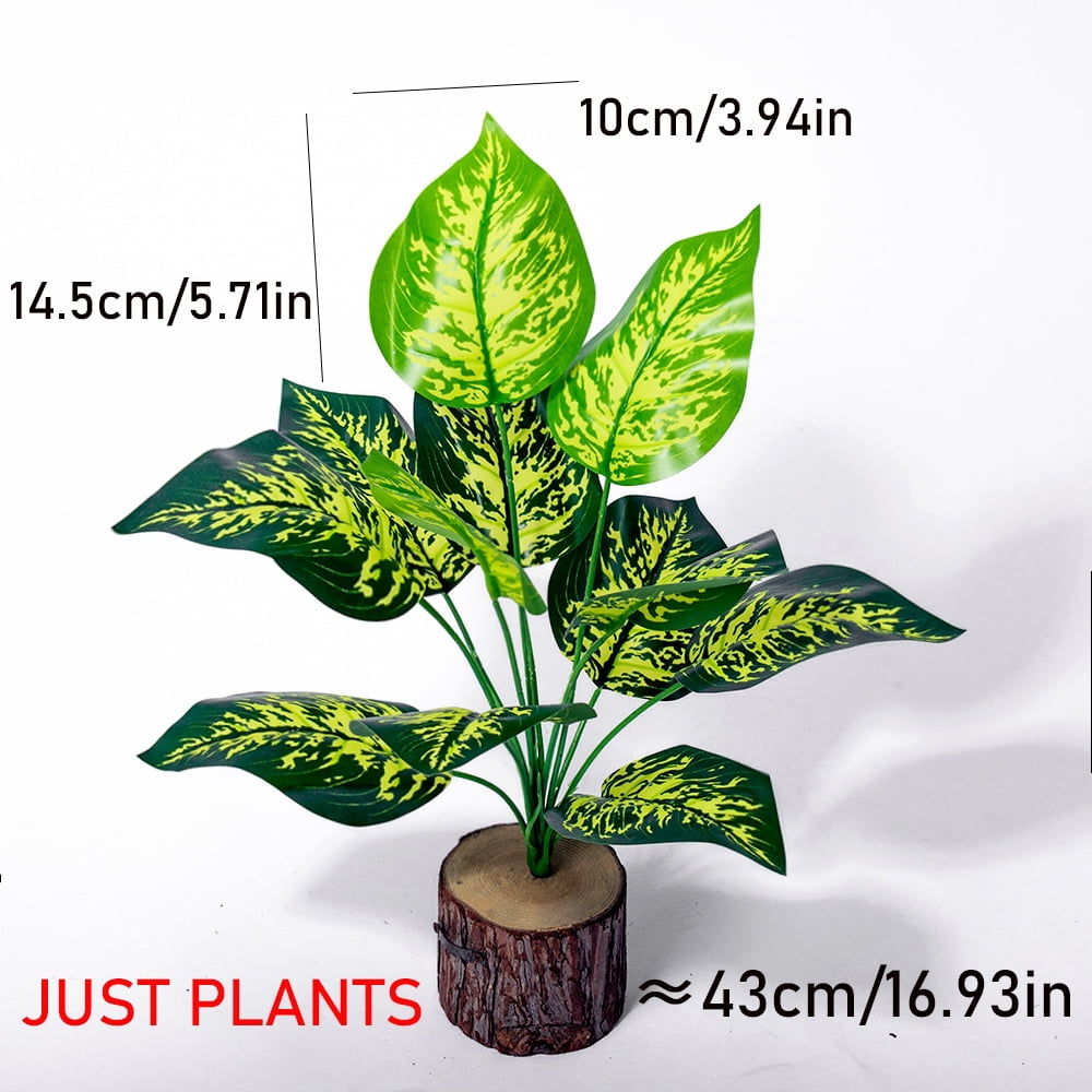 Totoro Hero43cm 12 Forks Artificial Monstera Tree Green Fake Plants ...