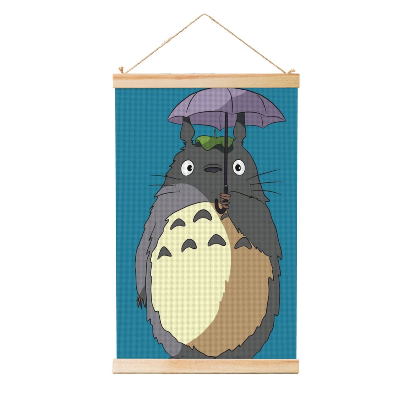 Totoro Poster Canvas Wooden Shaft Hanging Poster Home Decor, Aesthetic ...
