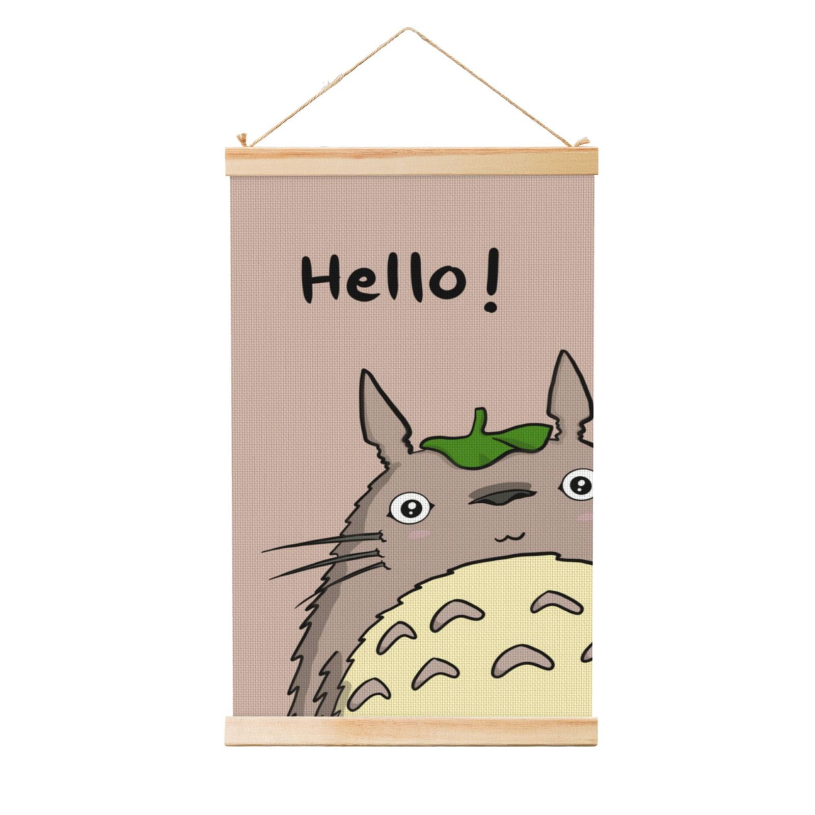 Totoro Poster Canvas Wooden Shaft Hanging Poster Home Decor, Aesthetic ...