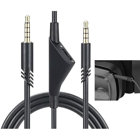 Totowood Replacement Astro A40 Cord, 6.5ft Braided Volume Control Cable ...