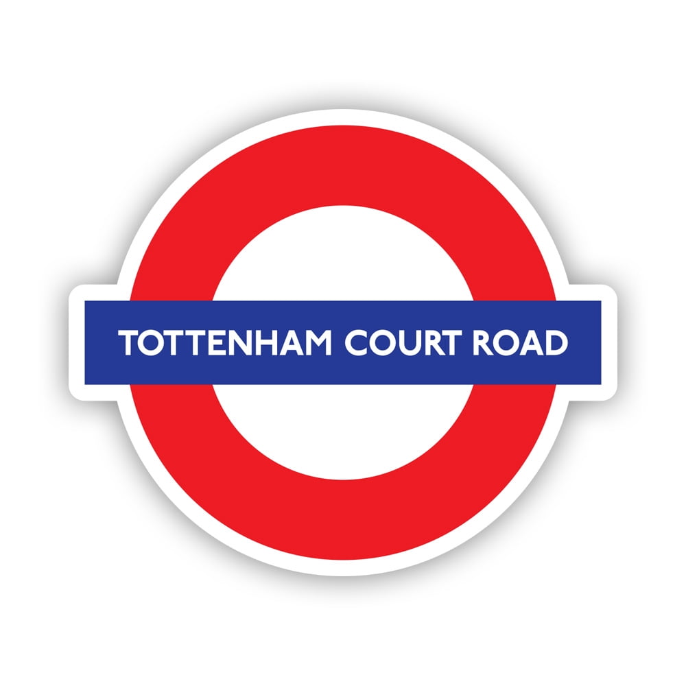 Tottenham Court Road Tube Sign Roundel Sticker Decal - Self Adhesive ...