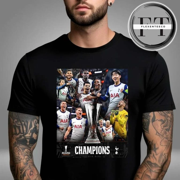 Tottenham Hotspur Is 2025 UEFA Europa League Champions Shirt T-Shirt ...