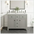 Totti Artemis 44" Gray Transitional Double Sink Bathroom Vanity w ...