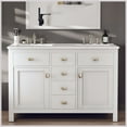 "Totti Artemis 48"" Transitional Double Sink Bathroom Vanity, White ...